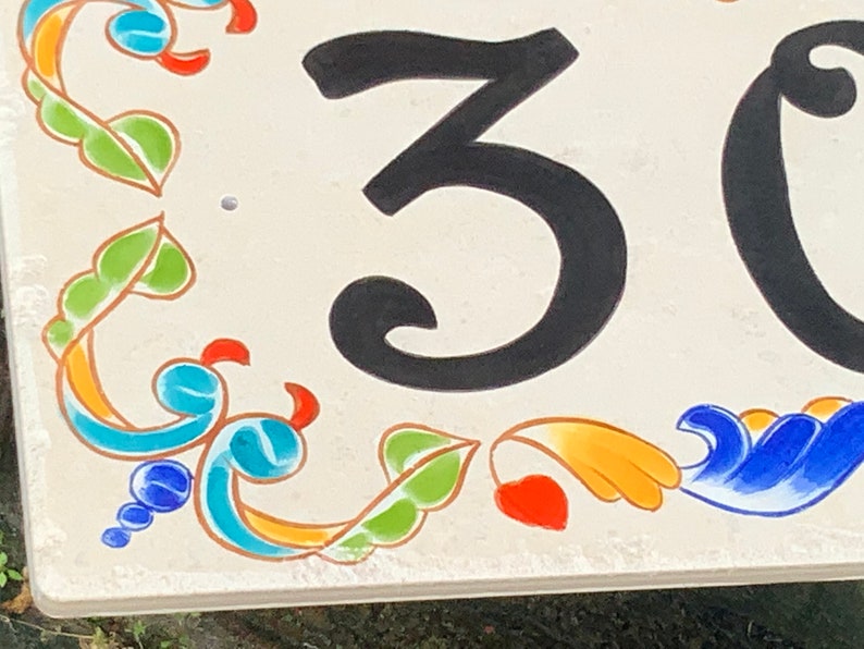 House Numbers Ceramic Custom Hand Painted Address Tiles | Etsy