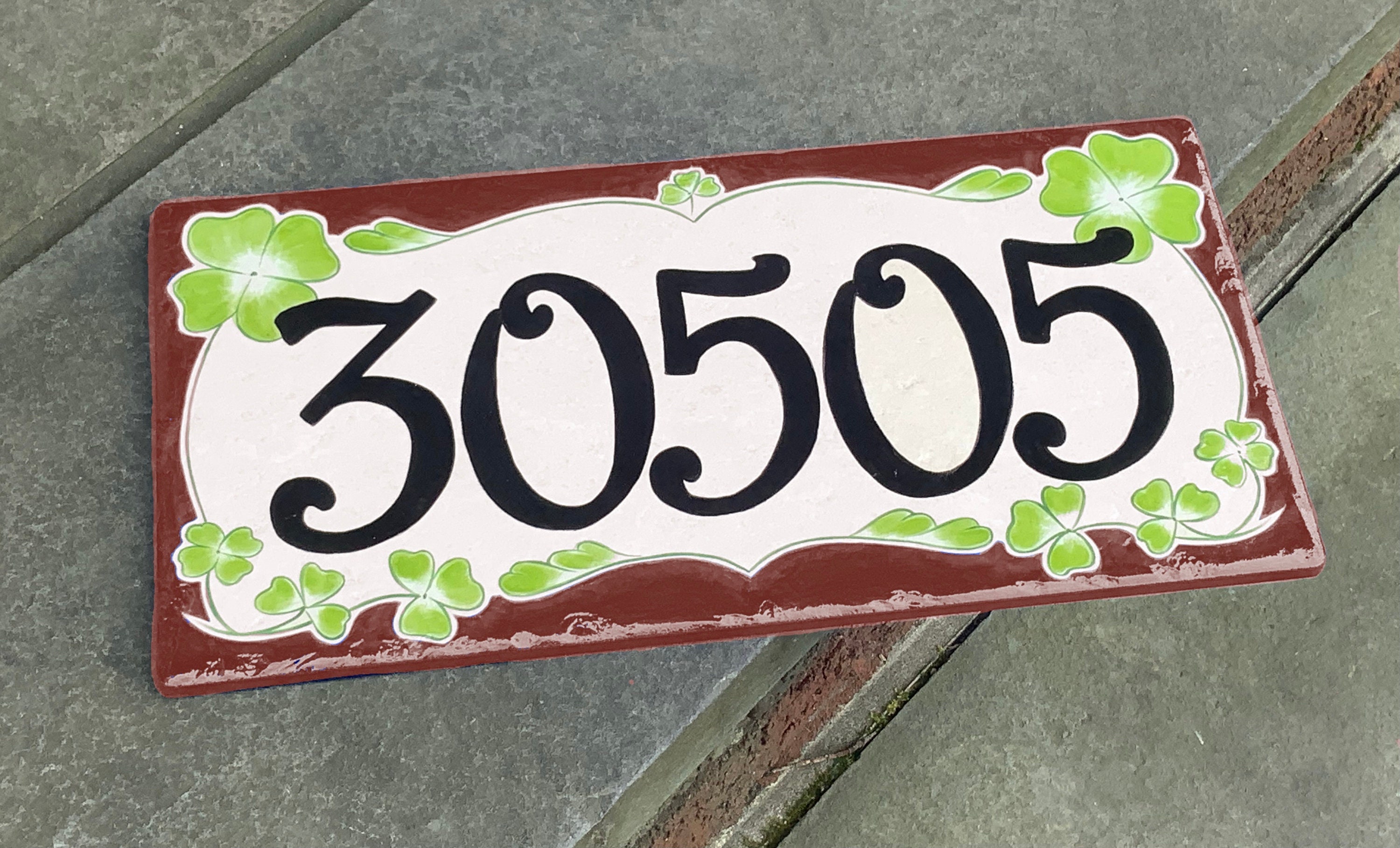 House Number Plaques, St Patricks Day Gift, Green Irish Ceramic House ...