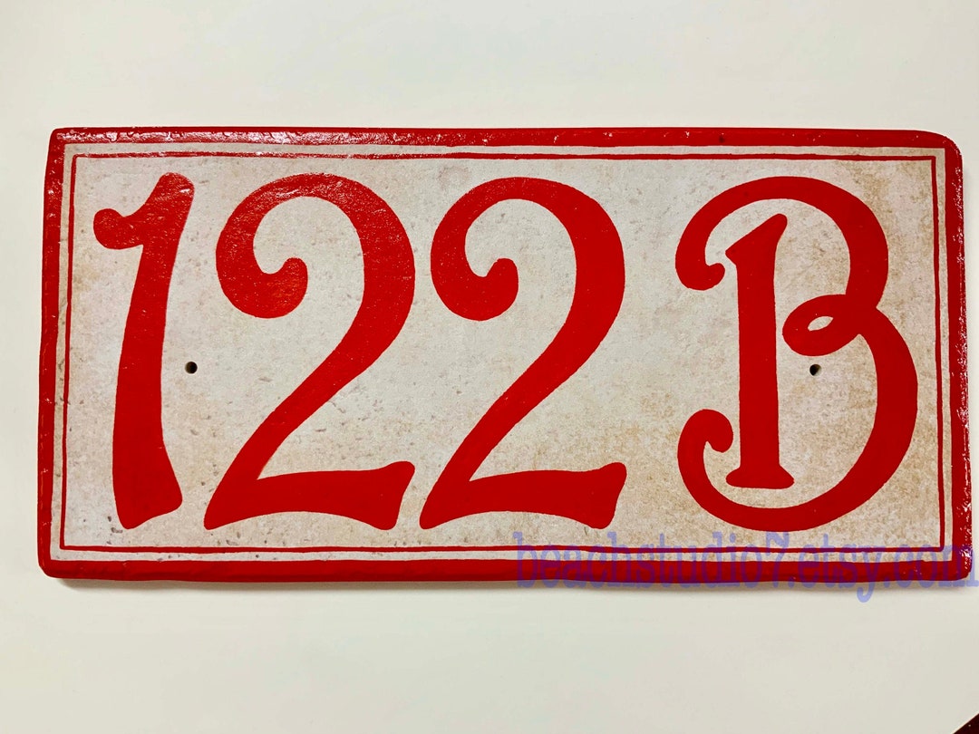 Red House Numbers, Rustic Address Number Plaque, Outdoor Sign, Italian ...