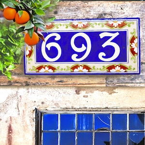 Cobalt Blue Italian House Numbers Plaque, Ceramic House Numbers ...