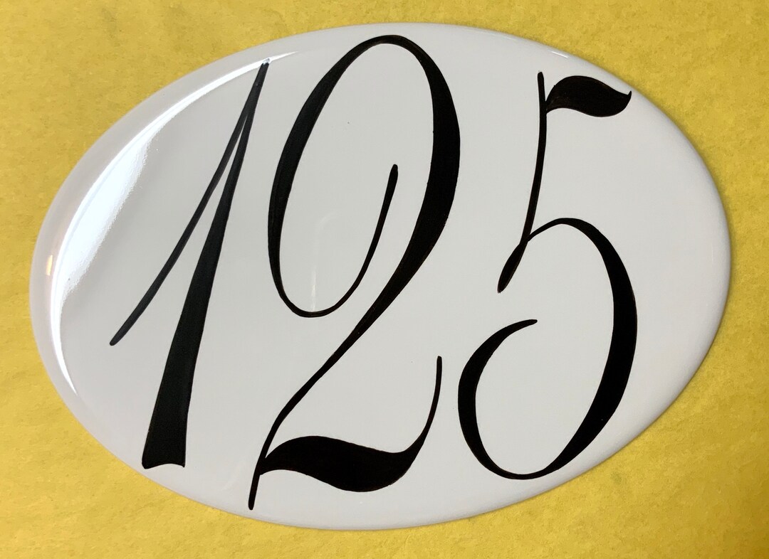 Hand Painted Porcelain House Number Plaque, Oval Welcome Sign - Etsy
