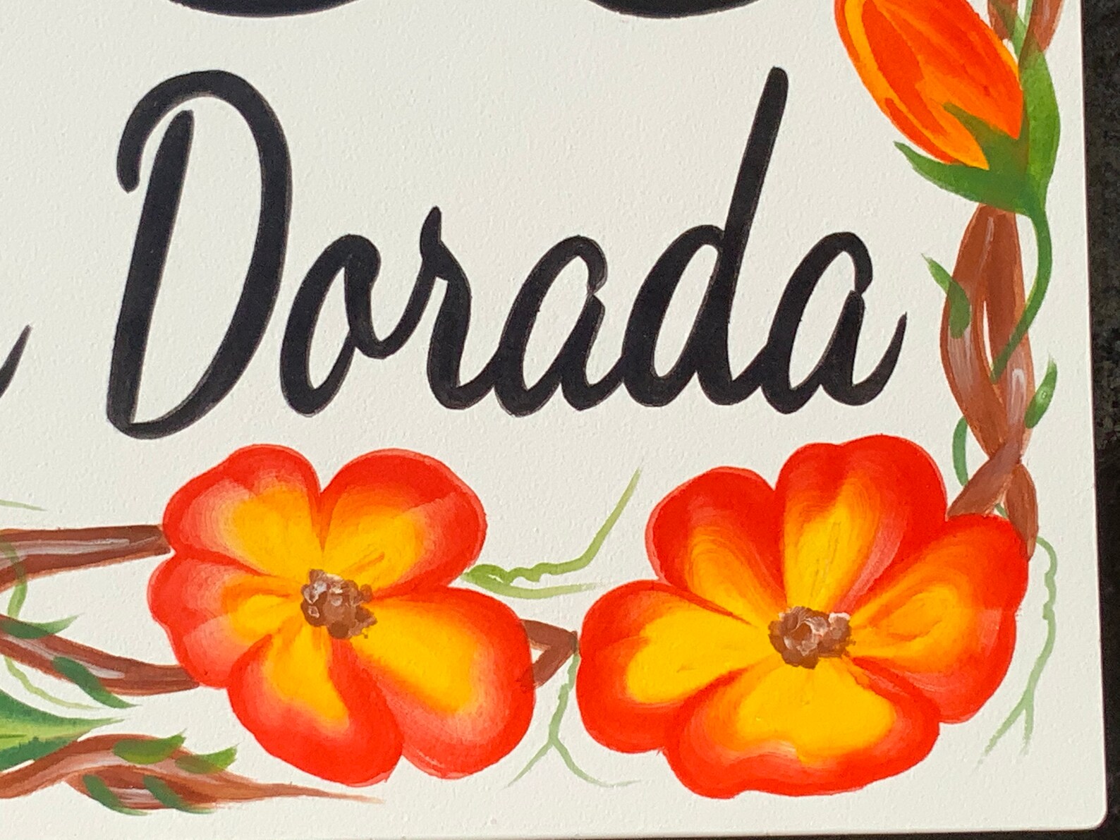 Floral House Number Plaque Red Flower Address Sign Outdoor | Etsy