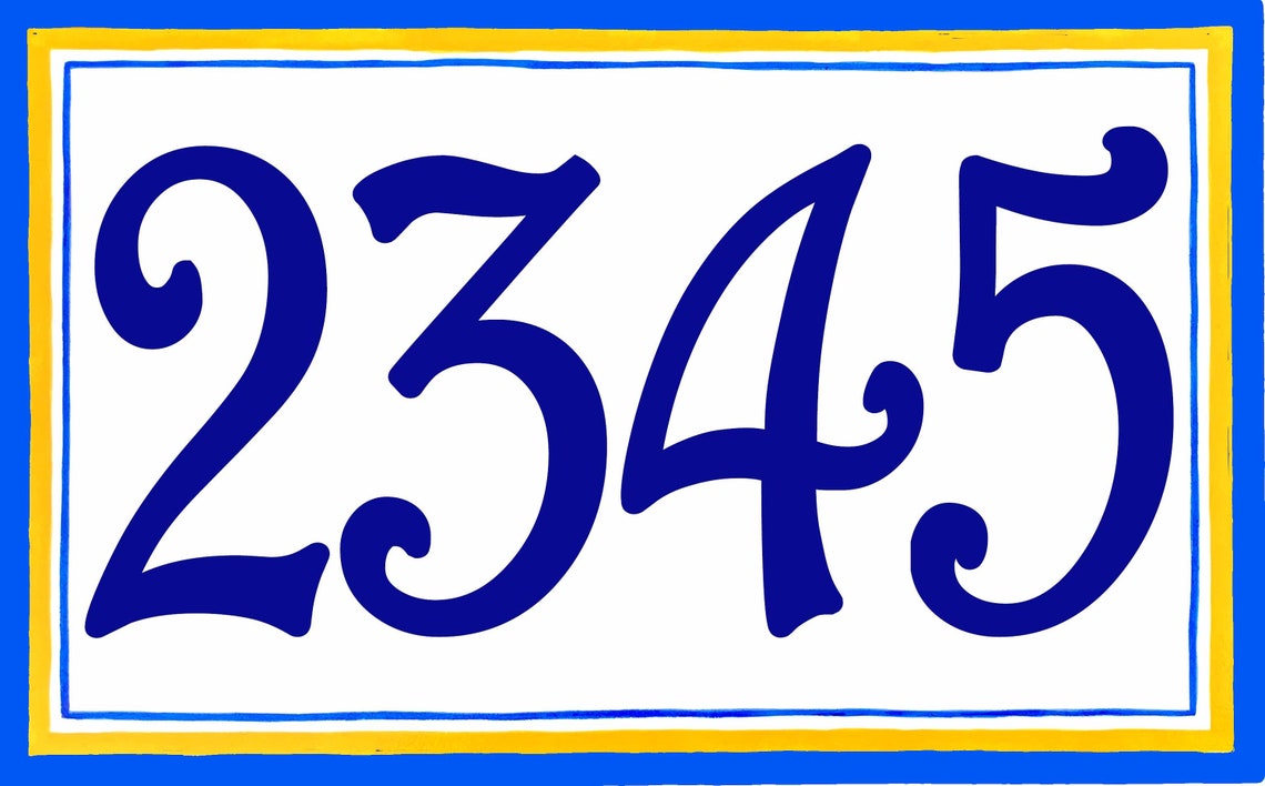 Choose Any 3 Colors Custom Hand Painted Ceramic Address Sign | Etsy