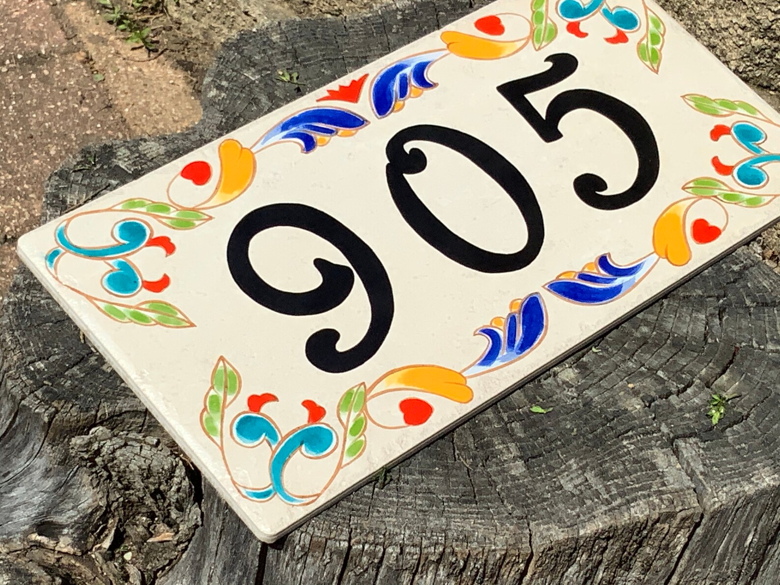 House Numbers Ceramic Custom Hand Painted Address Tiles - Etsy