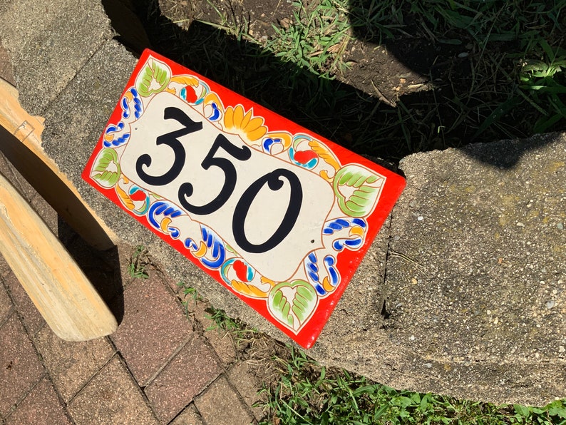 Terra Cotta House Numbers, Spanish Colorful House Number Plaque ...