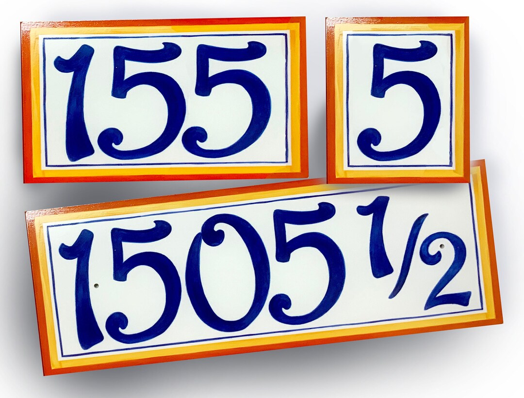 Large 5 Inch High Numbers Address Sign, Terra Cotta Custom House Number ...