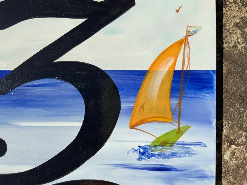 Vertical Beach Numbers Nautical Ocean House Number Plaque - Etsy