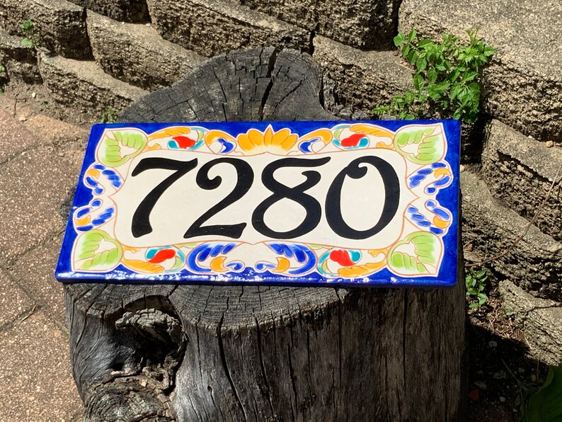 Colorful Ceramic House Number Plaque Personalized Address - Etsy