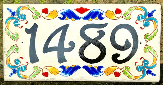 House Numbers Ceramic Custom Hand Painted Address Tiles | Etsy