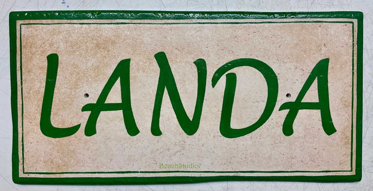 Green Custom House Number Sign Hand Painted Personalized Sign, Address ...