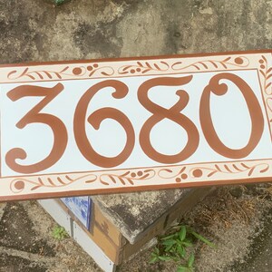 Visible 5 Inch High House Numbers Custom Hand Painted Address Tiles ...