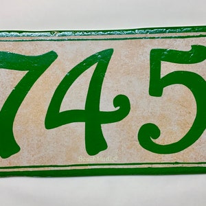 Green Custom House Number Sign Hand Painted Personalized Sign, Address ...