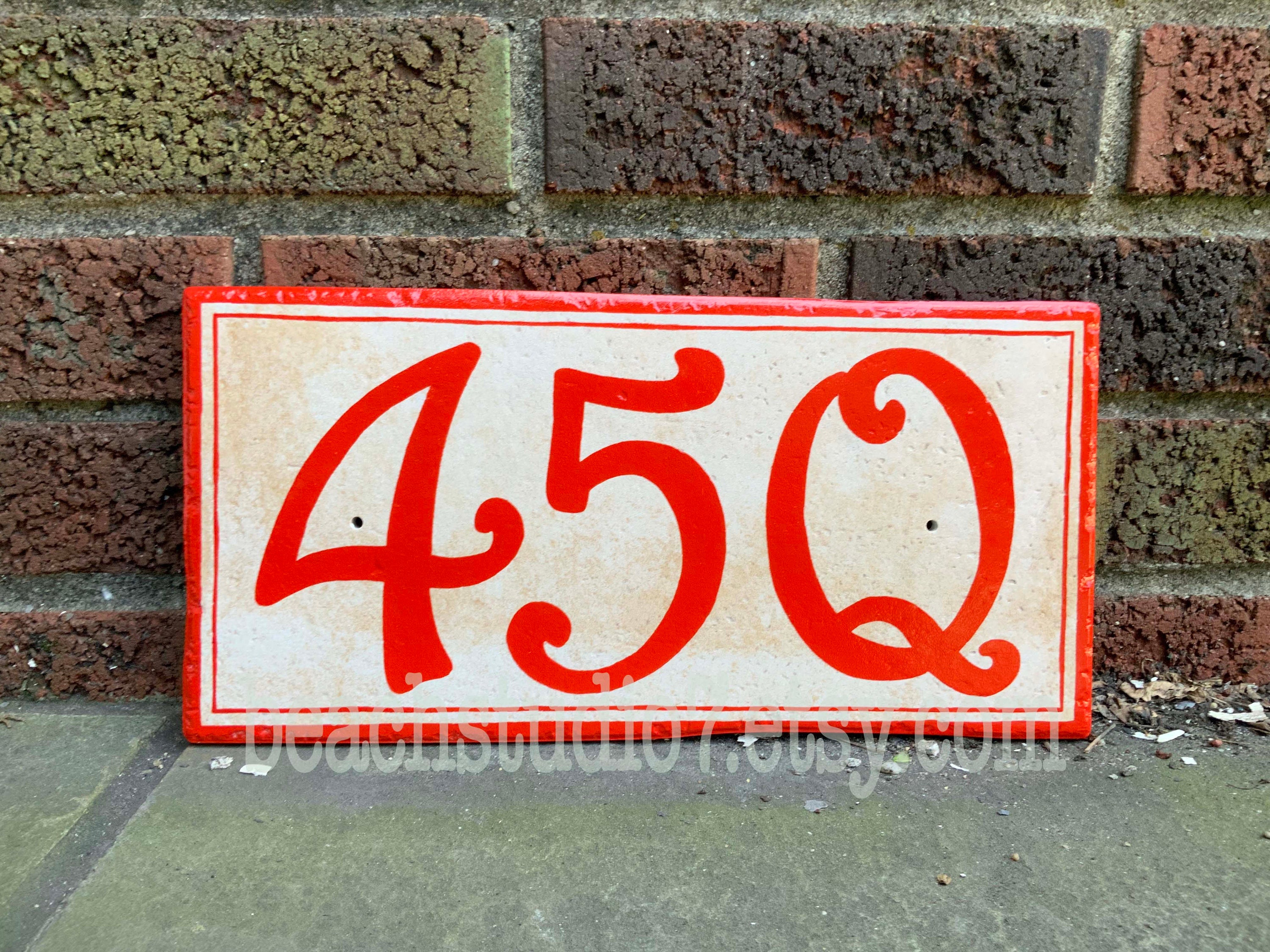 Red House Numbers Rustic Address Number Plaque Outdoor Sign | Etsy