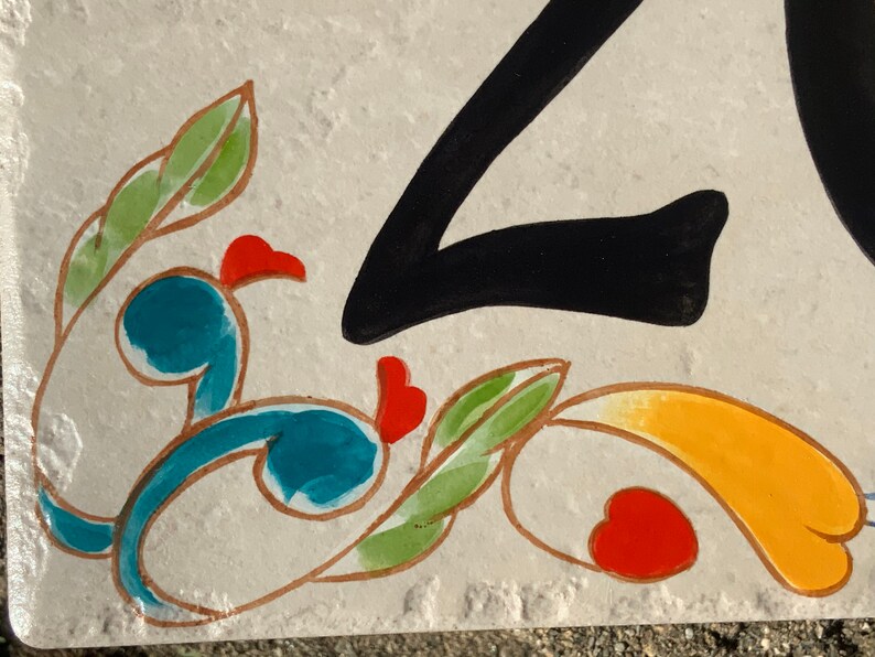 Hand Painted Victorian and Italian Style House Number Plaque | Etsy