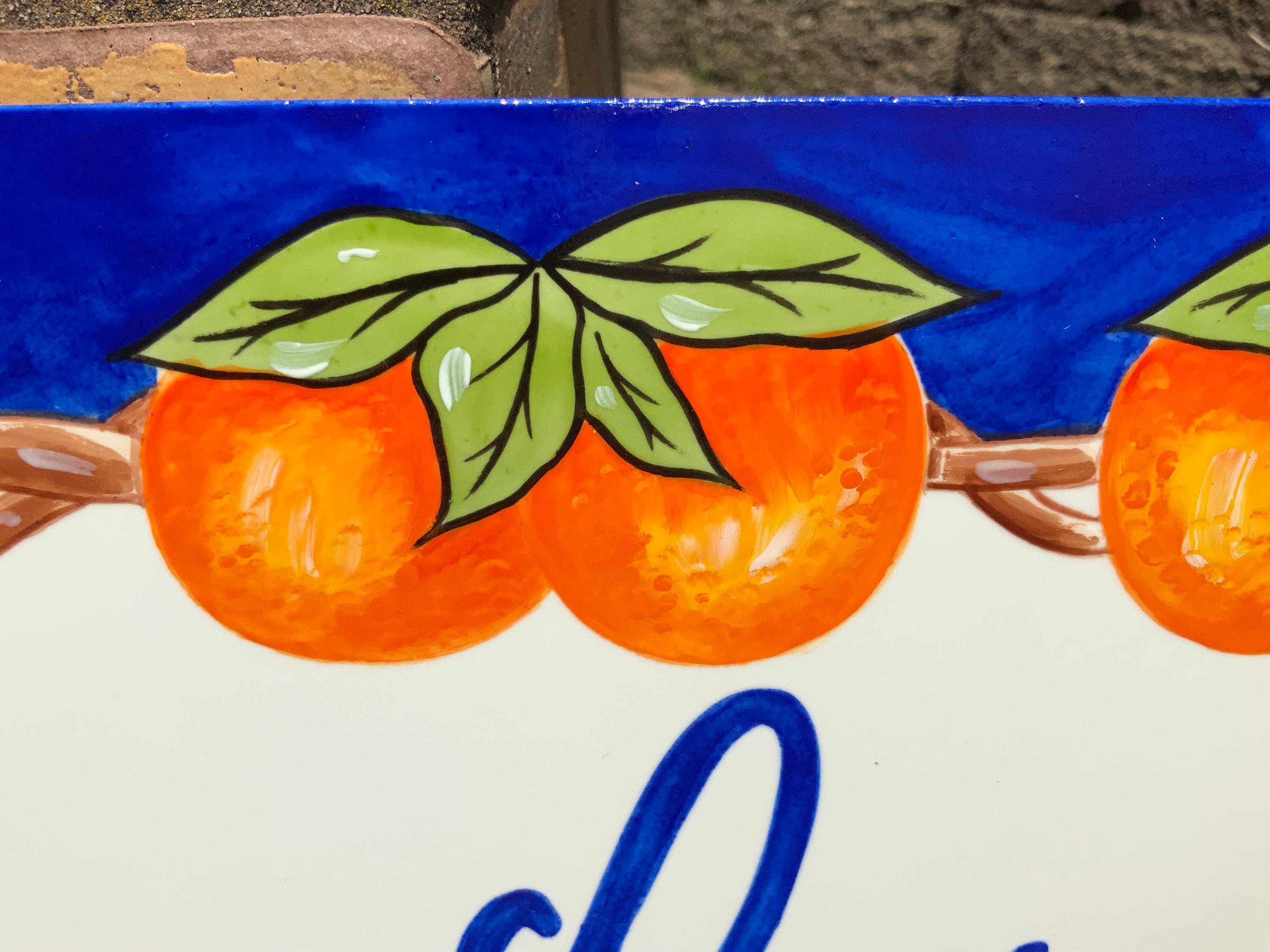 Orange address plaque Welcome house sign Personalized Cobalt | Etsy