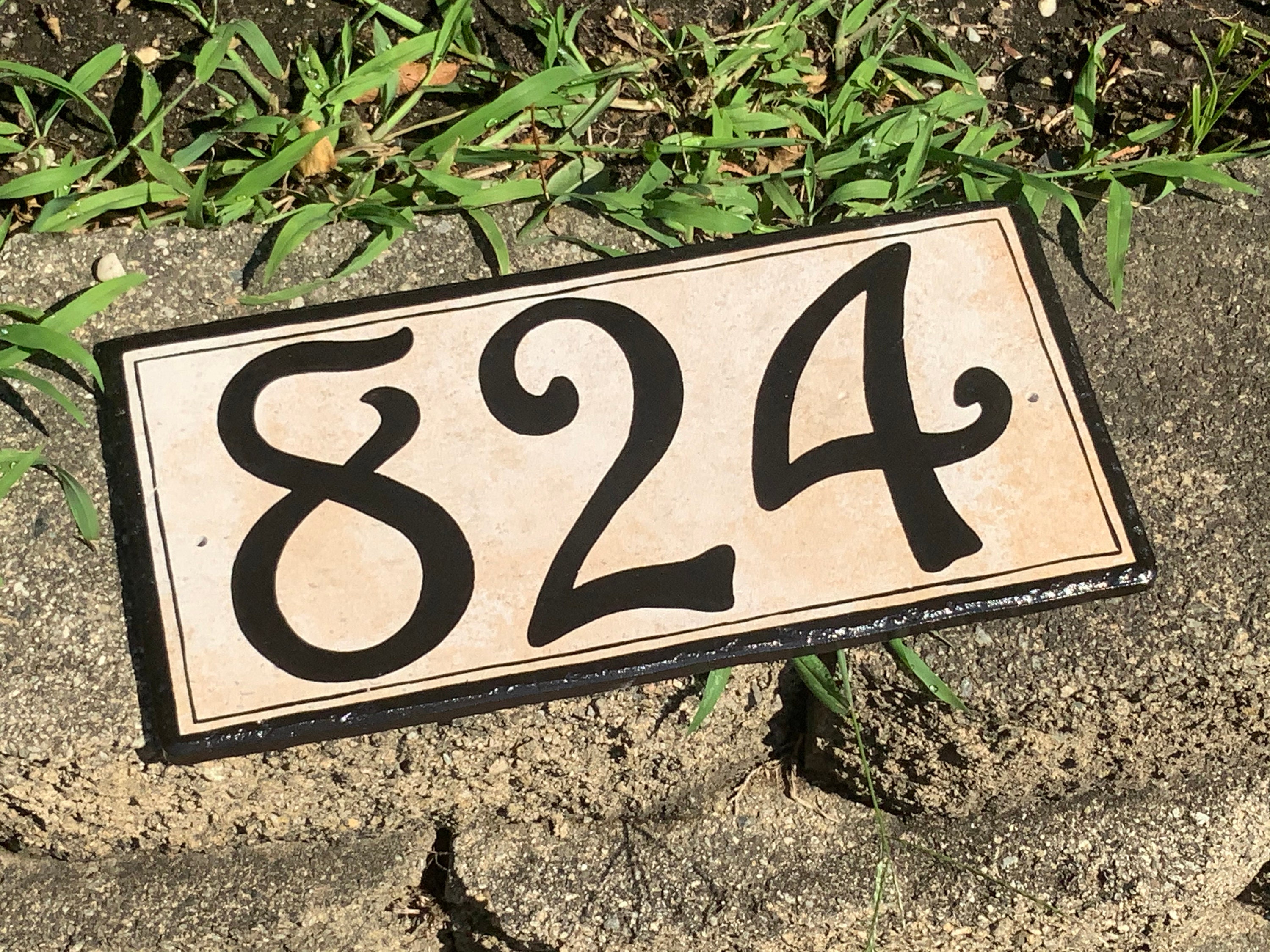 Ceramic address number sign personalized plaque for house | Etsy