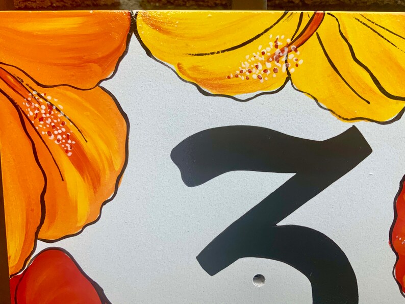 Vertical Sign Colorful House Number Plaque, Ceramic Address Sign for ...