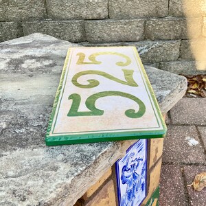 Green Custom House Number Sign Hand Painted Personalized Sign, Address ...
