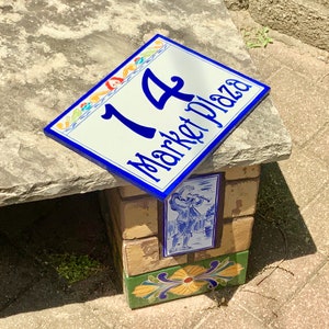 Two Line House Number Plaques. Full Address House Sign. Hand Painted ...