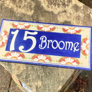 Cobalt Blue Italian House Numbers Plaque, Ceramic House Numbers ...