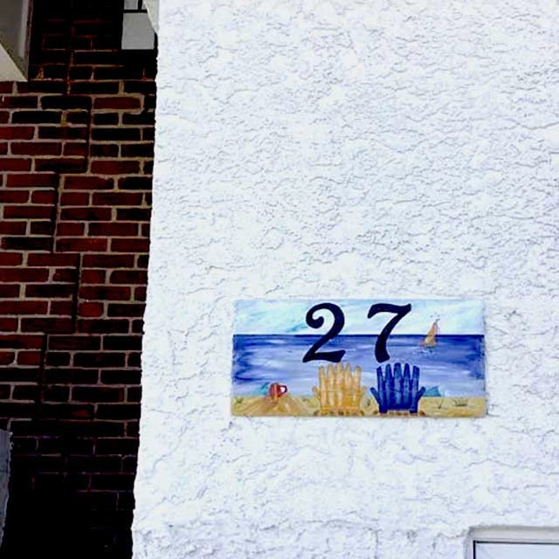 Beach House Numbers Tropical Nautical Ocean House Number - Etsy