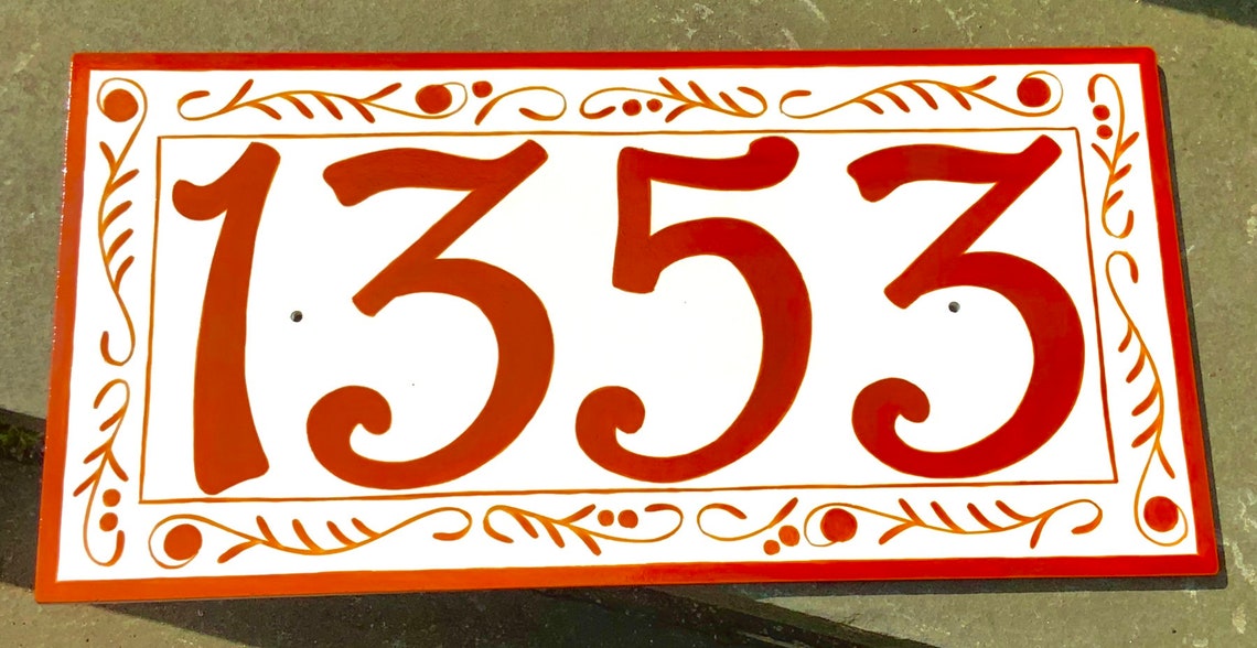 Visible, Large 5 Inch House Numbers Ceramic, Custom Hand Painted ...
