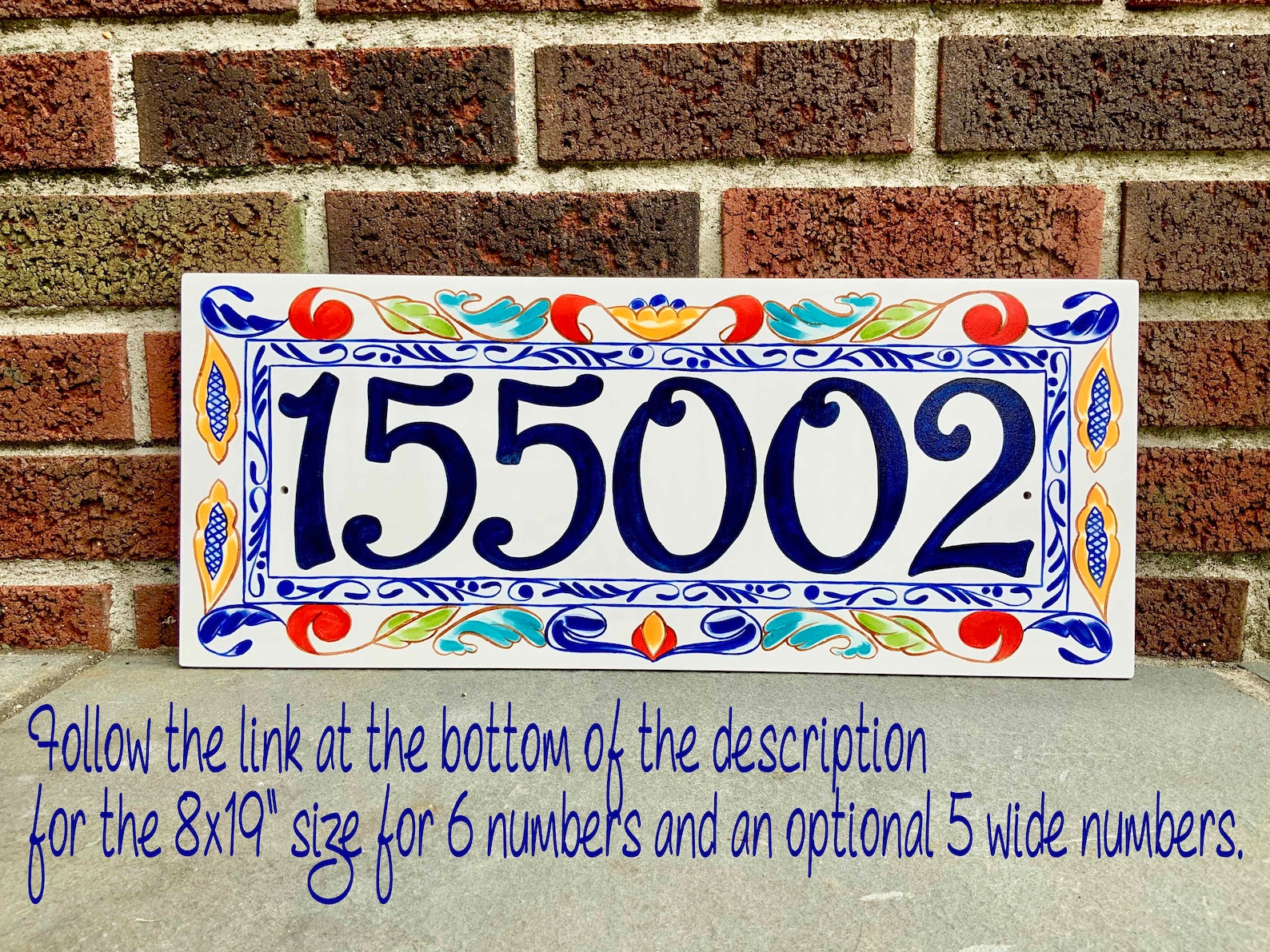 Spanish Decor House Sign Colorful House Numbers Plaque Custom | Etsy