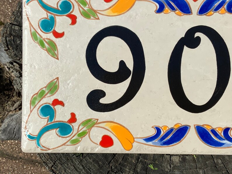 House Numbers Ceramic Custom Hand Painted Address Tiles - Etsy