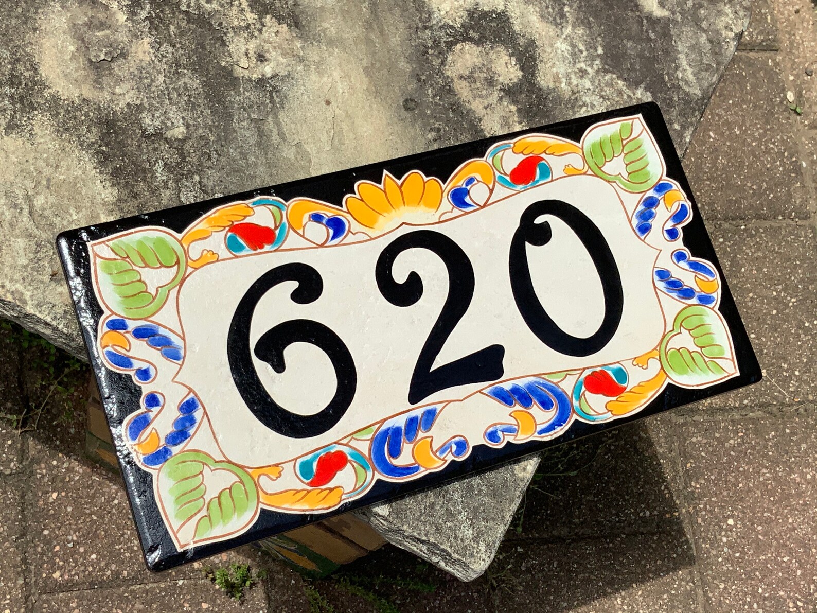 Hand Painted Porcelain House Number Plaque - Colorful Address Sign - Etsy