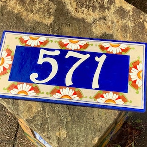 Cobalt Blue Italian House Numbers Plaque, Ceramic House Numbers ...