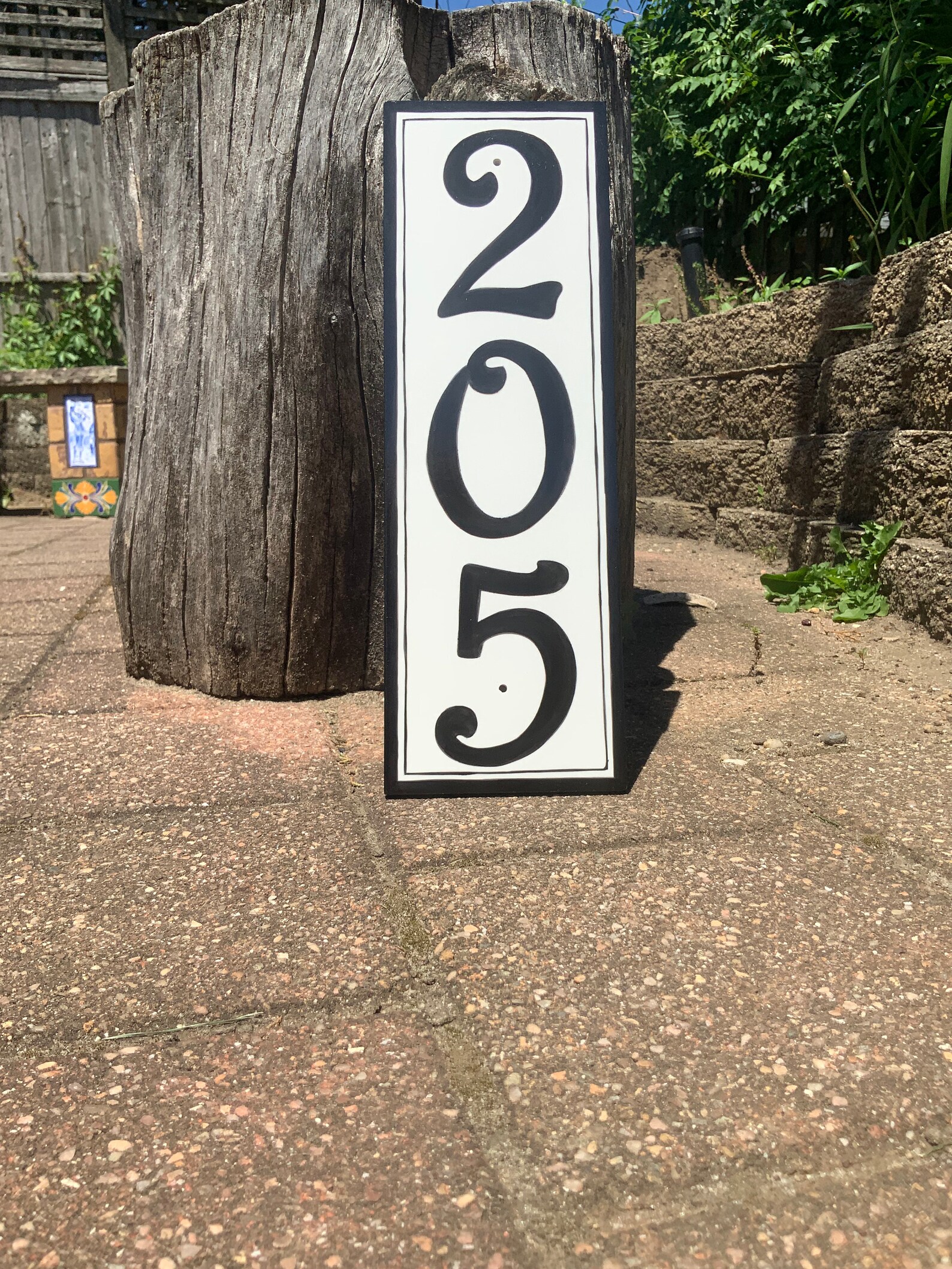 Vertical Numbers for Fence and Posts. Vertical Porcelain Outdoor ...