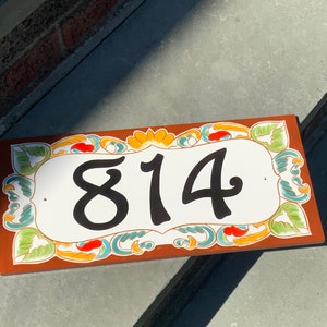 Terra Cotta House Numbers, Spanish Colorful House Number Plaque ...