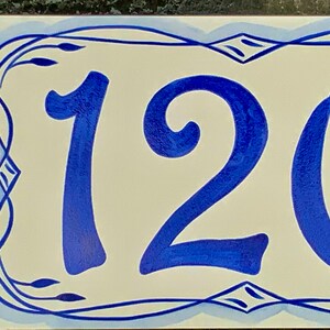 Cobalt Blue House Number Plaque, Ceramic Hand Painted Address Sign ...
