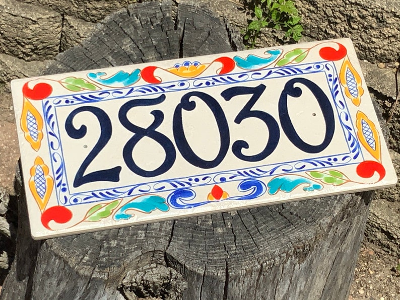 Spanish Decor House Sign Colorful House Numbers Plaque Custom - Etsy