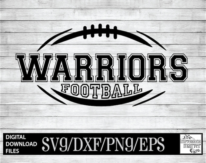 Warriors Football Logo SVG DXF: Mascot Team Digital File (digital ...