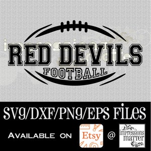 Red Devils Football - Digital Art File - SVG and DXF File for Cricut ...