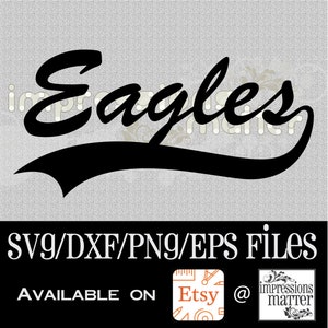 Eagles Script SVG DXF: Sports Logo Mascot (digital Download) - Etsy
