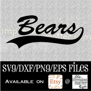 Bears Script - Digital Art File - SVG and DXF File for Cricut ...