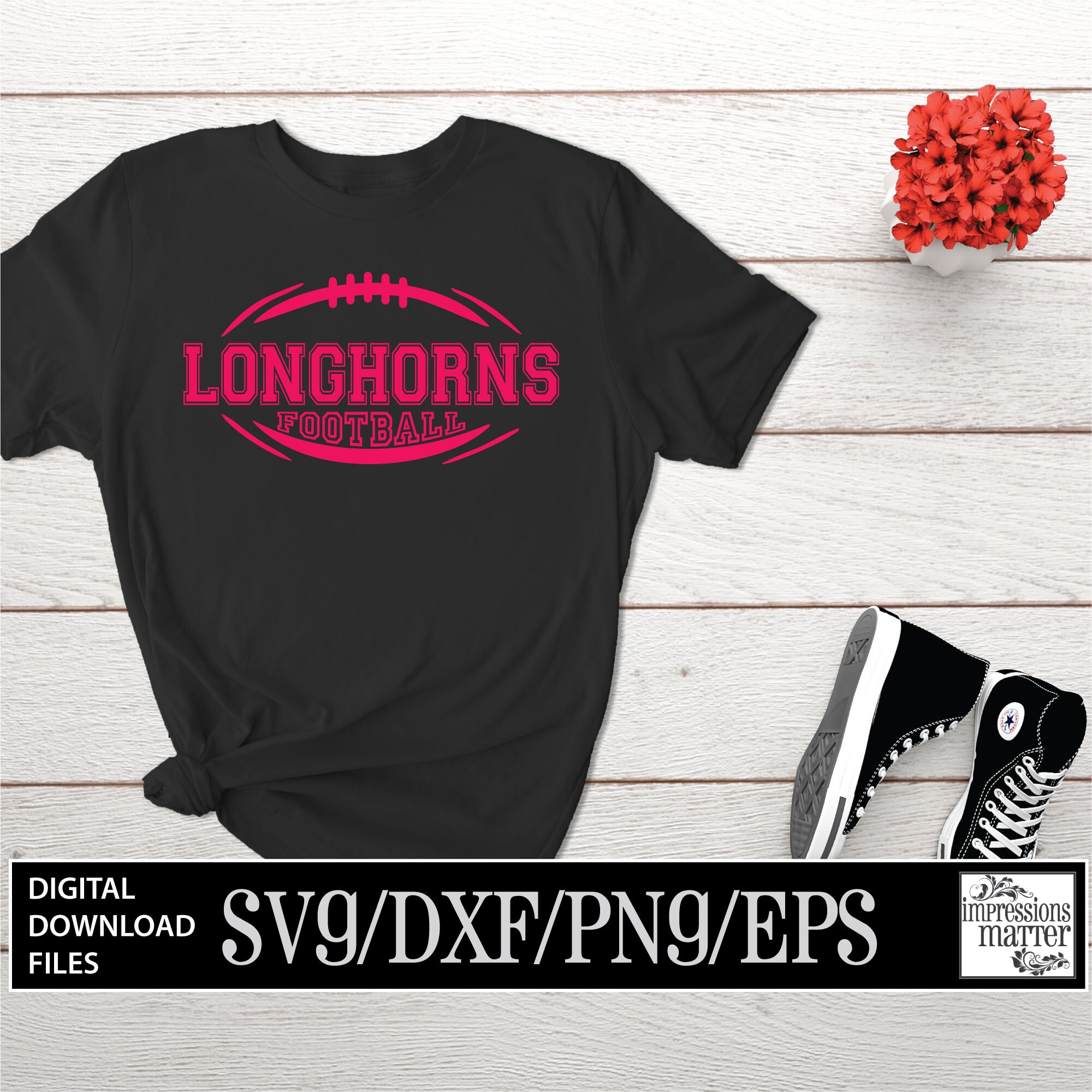 Longhorns Football - Digital Art File - SVG and DXF File for Cricut ...