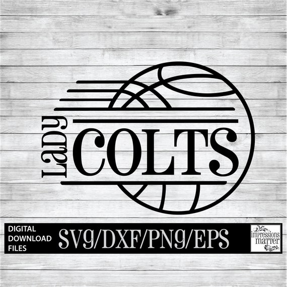 Lady Colts Basketball Digital Art File SVG and DXF File | Etsy