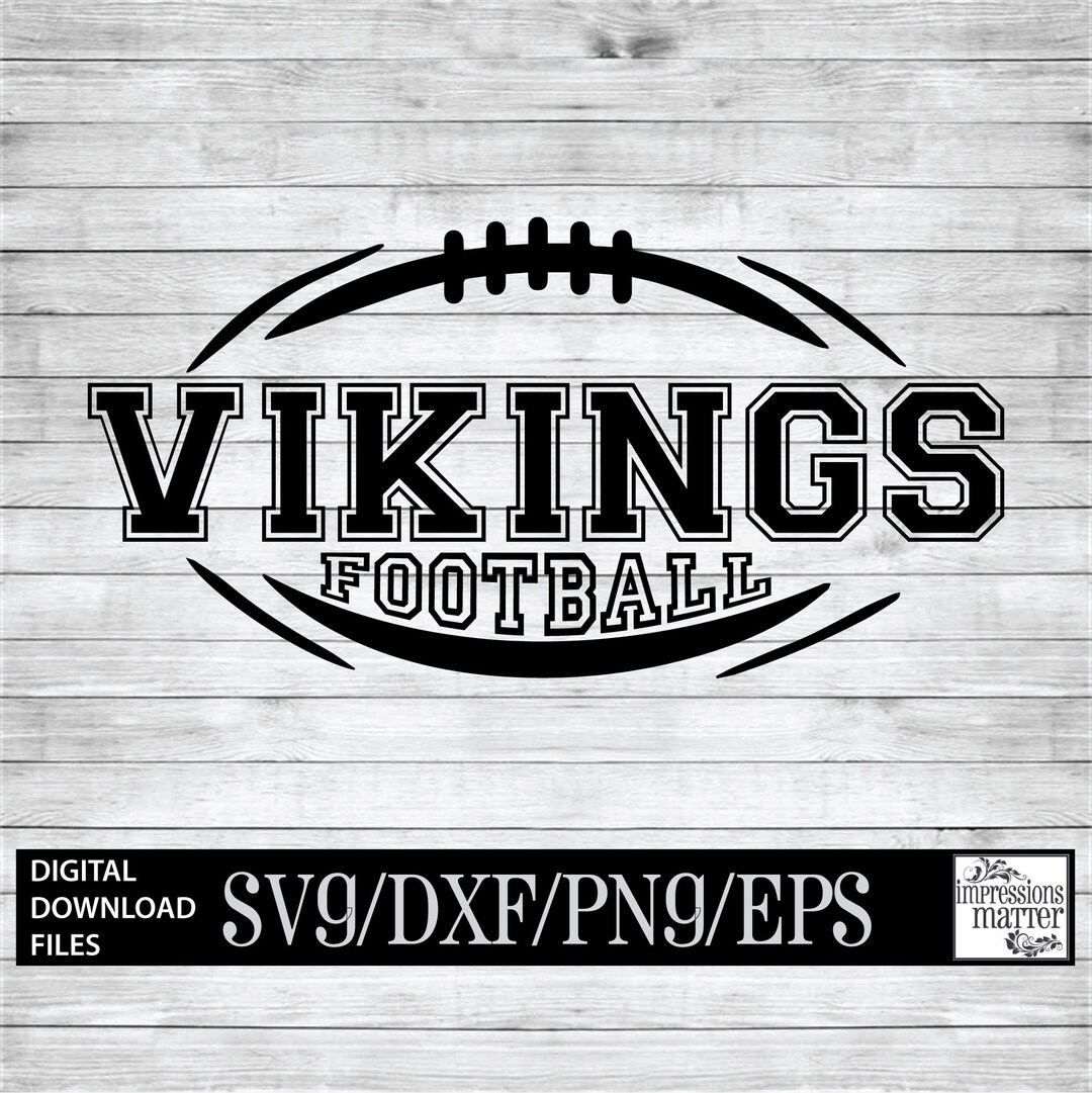 Vikings Football SVG: Team Logo Mascot, Cricut & Silhouette (digital ...