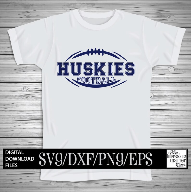 Huskies Football Logo SVG DXF: Mascot Team Digital Art (digital ...