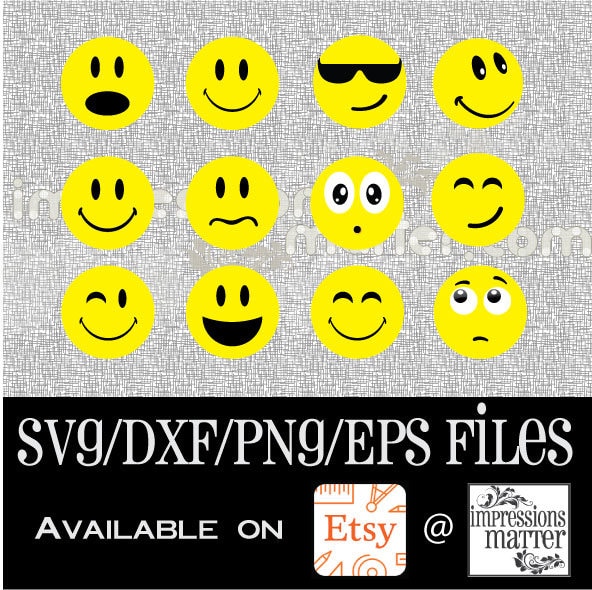 Emoji Digital Art File SVG and DXF File for Cricut & | Etsy