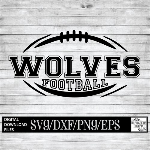 Wolves Football SVG Football Team Download Files DXF EPS - Etsy