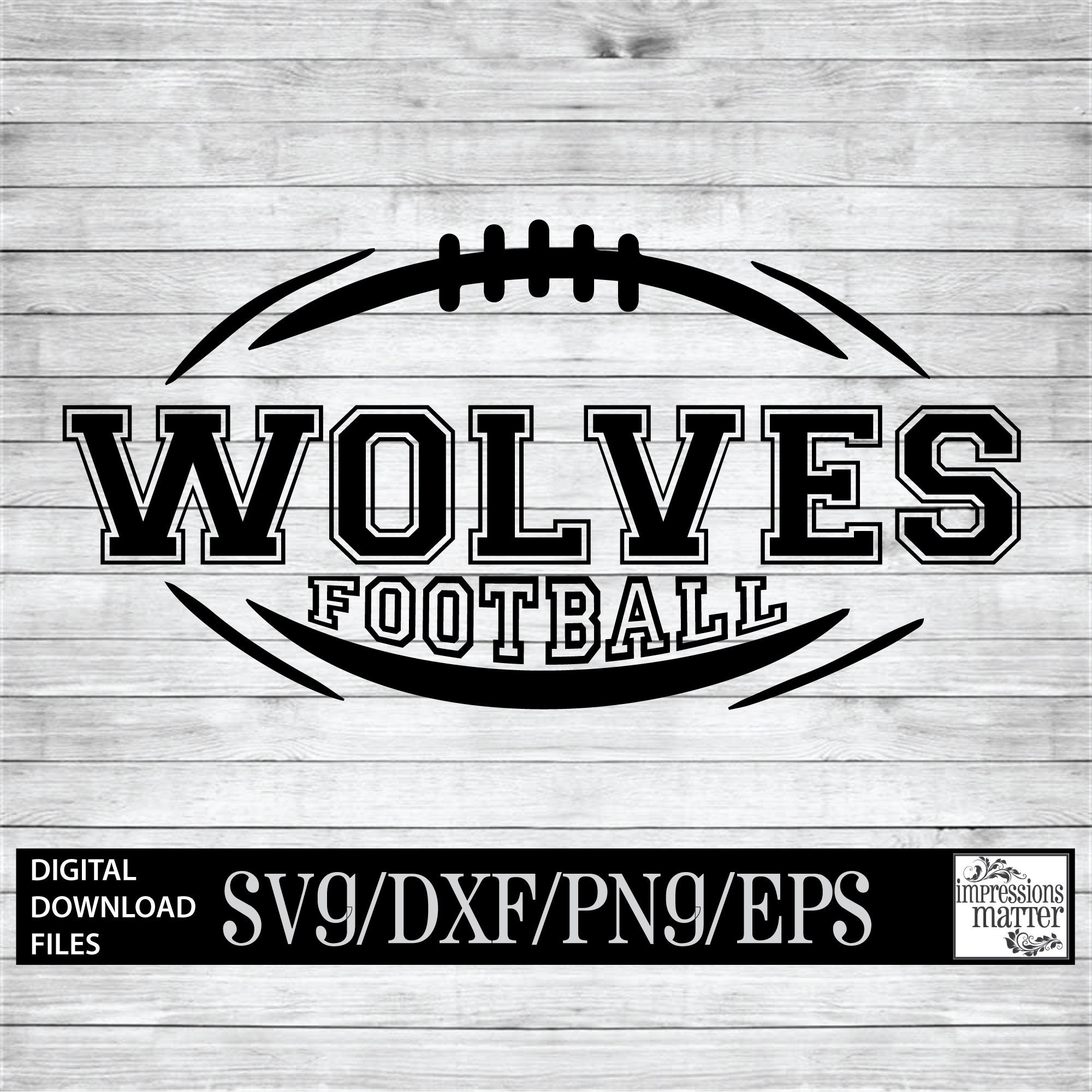 Wolves Football Digital Art File SVG and DXF File for - Etsy