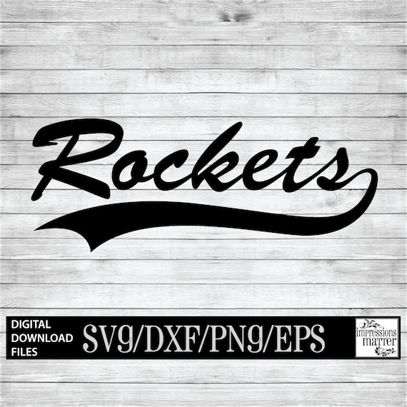 Rockets Script Digital Art File SVG and DXF File for - Etsy