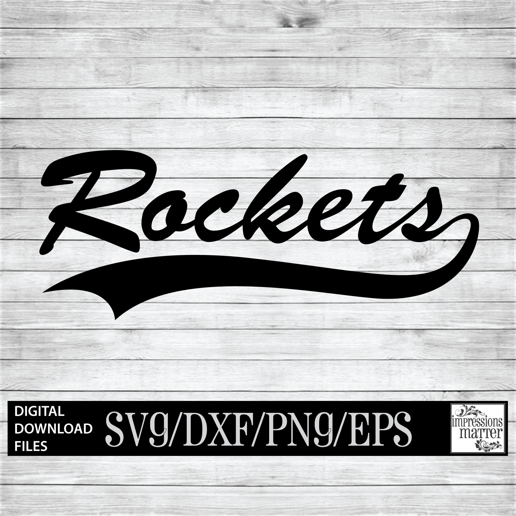 Rockets Script Digital Art File SVG and DXF File for - Etsy