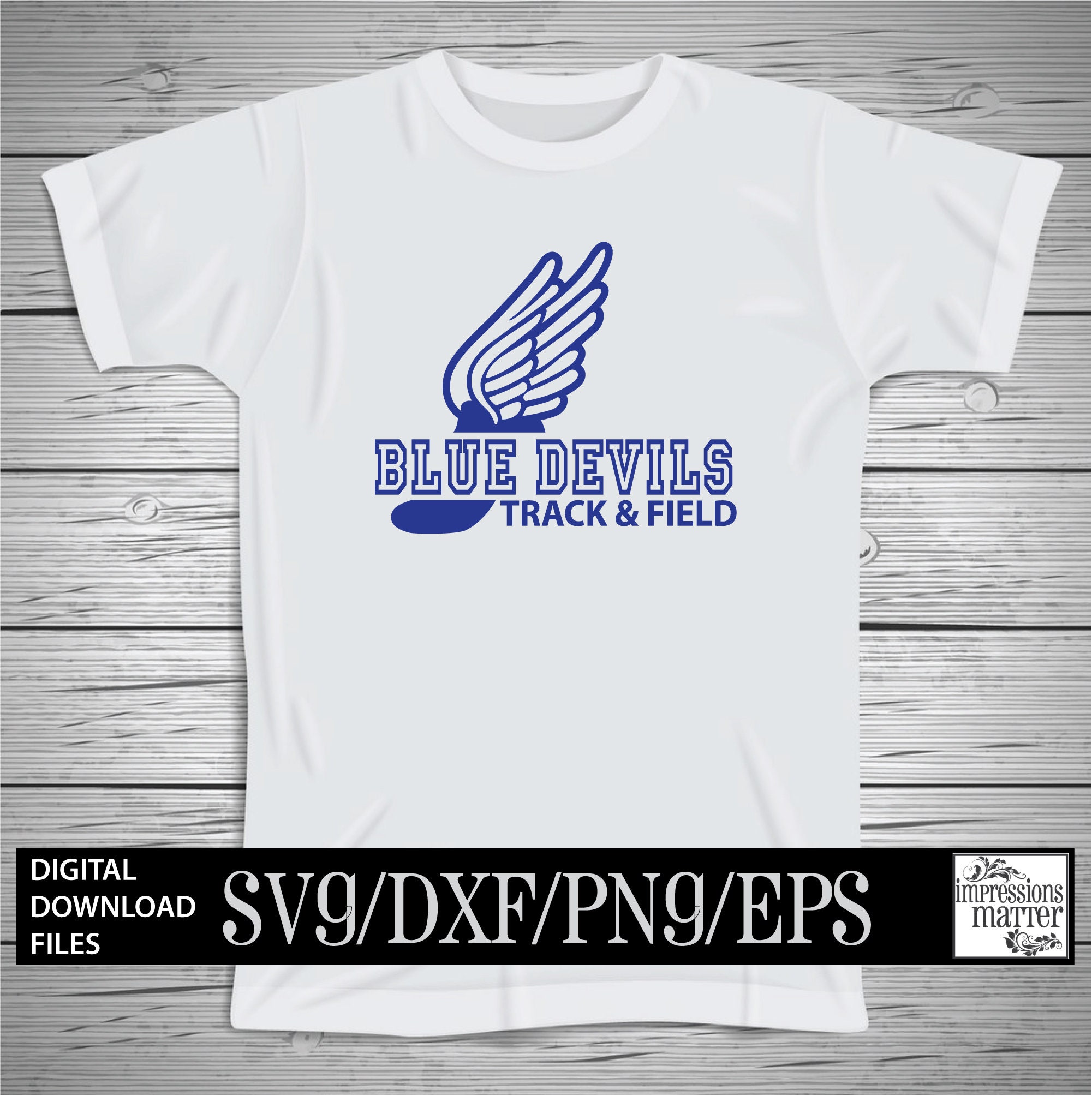 Blue Devils Track Digital Art File SVG and DXF File for - Etsy