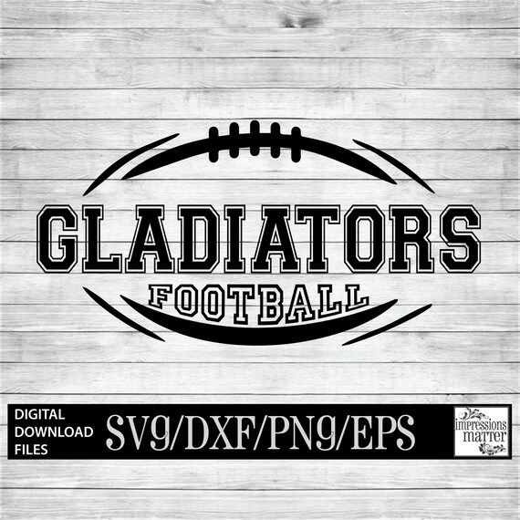 Gladiator Football Logo Red Roman Gladiator Sports Team Art Logo"
