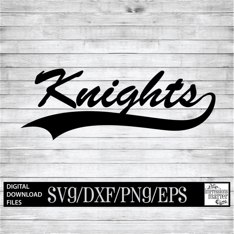Knights Script Digital Art File SVG and DXF File for - Etsy